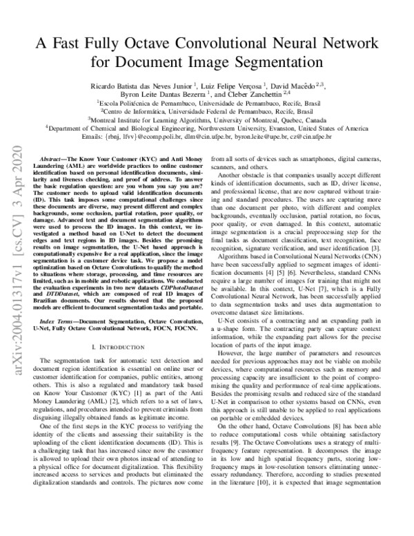 (PDF) A Fast Fully Octave Convolutional Neural Network for Document Image Segmentation