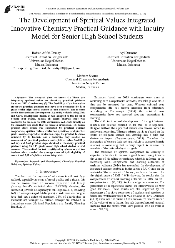 (PDF) The Development of Spiritual Values Integrated Innovative ...