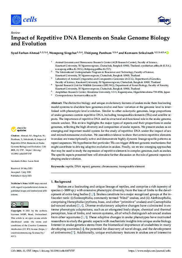 (PDF) Impact of Repetitive DNA Elements on Snake Genome Biology and ...