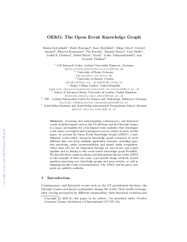 (PDF) OEKG: The Open Event Knowledge Graph
