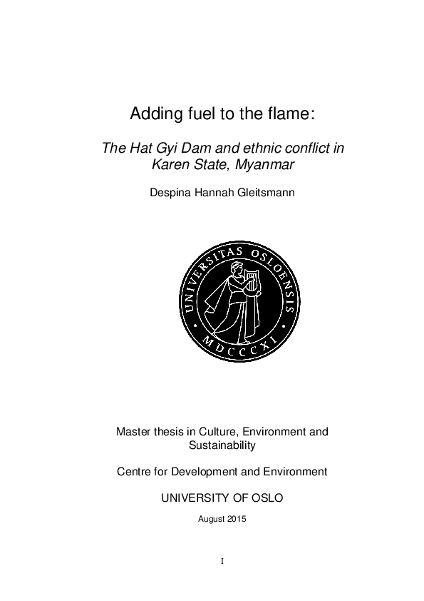 (PDF) Adding fuel to the flame: The Hat Gyi Dam and ethnic conflict in ...