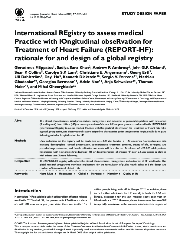 (PDF) International REgistry to assess medical Practice with ...
