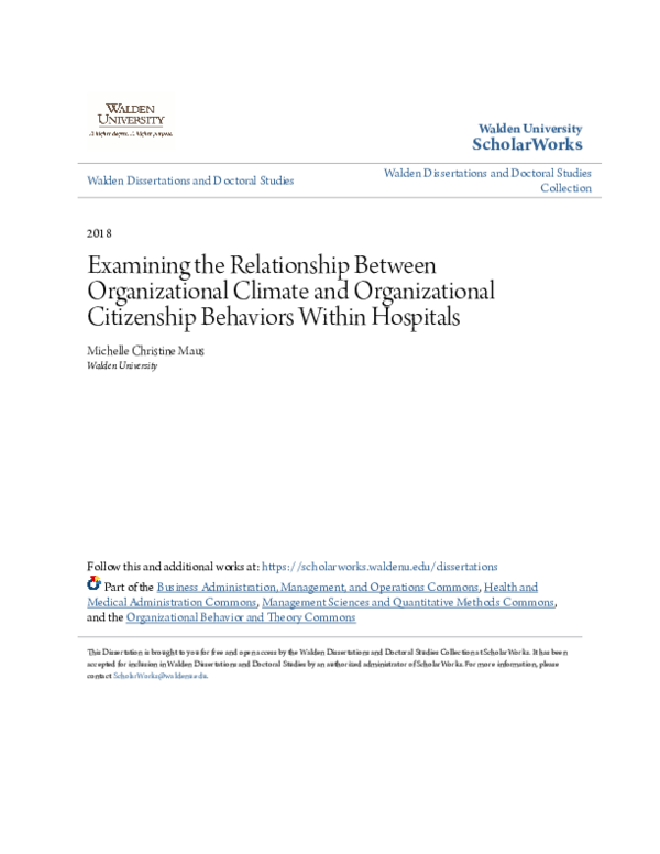 (PDF) Examining the Relationship Between Organizational Climate and Organizational Citizenship ...