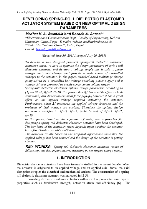 (PDF) Developing Spring-Roll Dielectric Elastomer Actuator System Based ...
