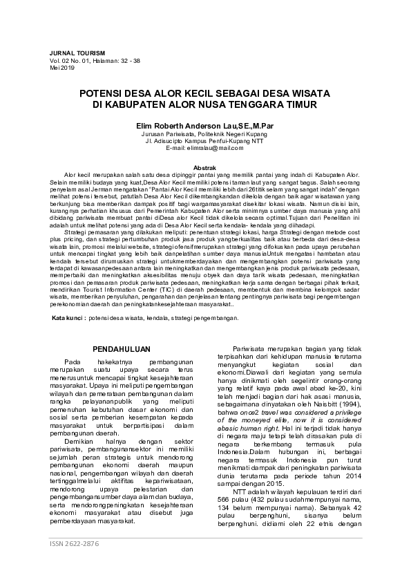 (PDF) Potensi Desa Alor Kecil Sebagai Desa Wisata DI Kabupaten Alor ...
