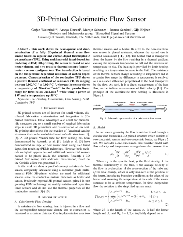 (PDF) 3D-Printed Calorimetric Flow Sensor