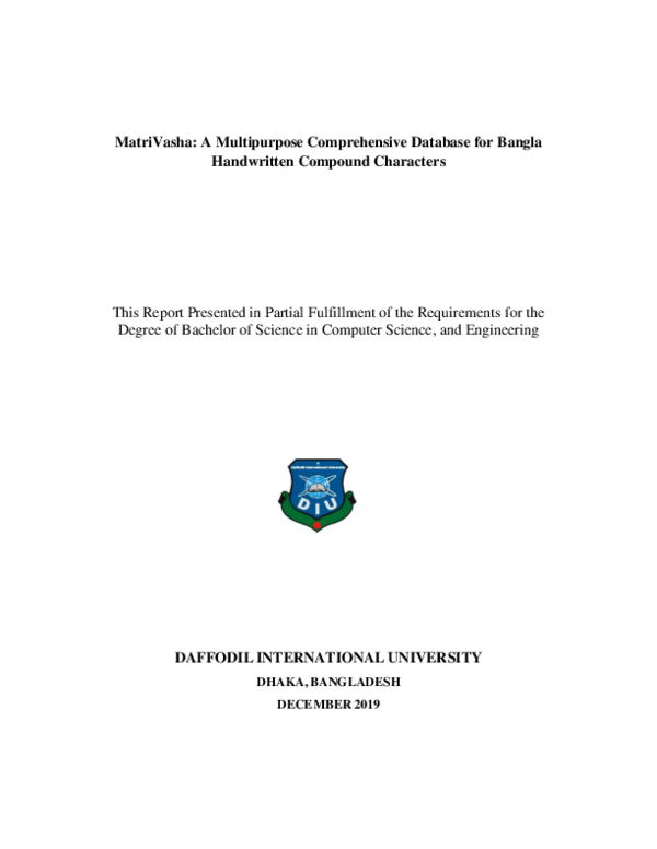 (PDF) MatriVasha: A Multipurpose Comprehensive Database for Bangla ...