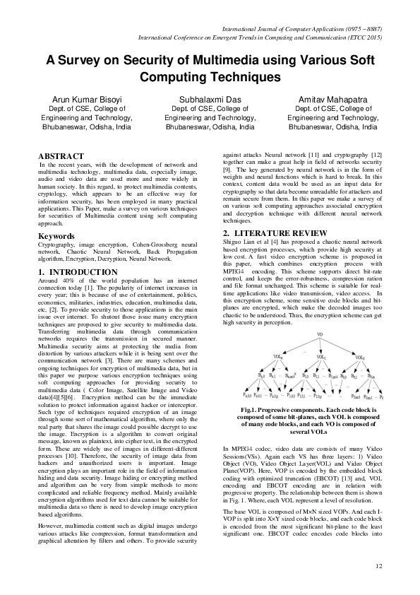 (PDF) A Survey on Security of Multimedia using Various Soft Computing Techniques