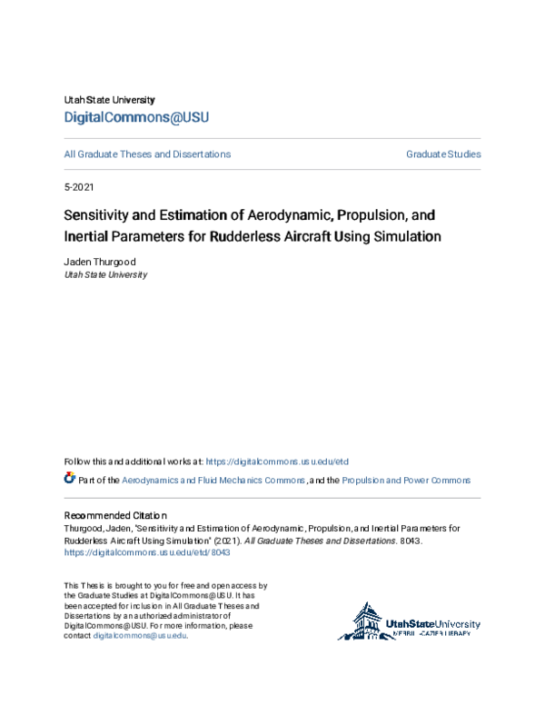 (PDF) Sensitivity and Estimation of Aerodynamic, Propulsion, and ...