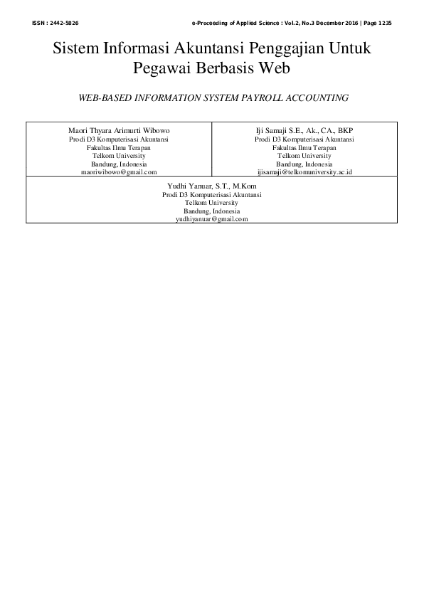 (PDF) Sistem Informasi Akuntansi Penggajian Untuk Pegawai Berbasis Web