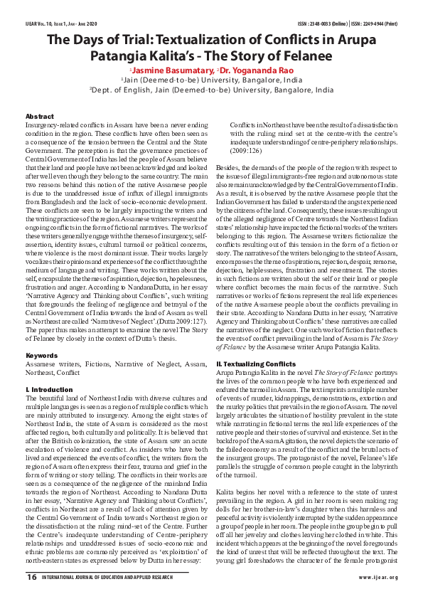 (PDF) The Days of Trial: Textualization of Conflicts in Arupa Patangia ...