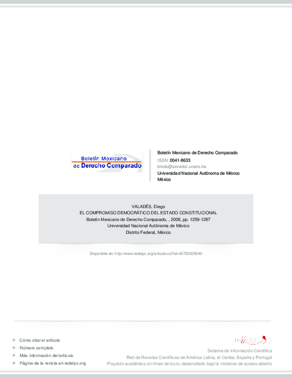 (PDF) El compromiso democrático del Estado constitucional
