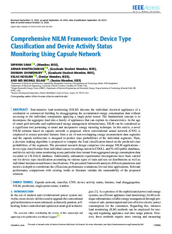 (PDF) Comprehensive NILM Framework: Device Type Classification and ...