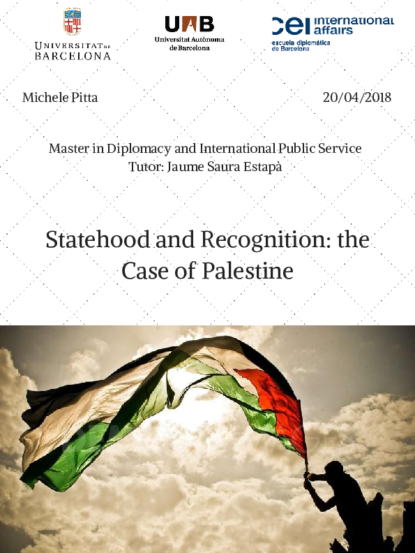 (PDF) Statehood and Recognition: the Case of Palestine