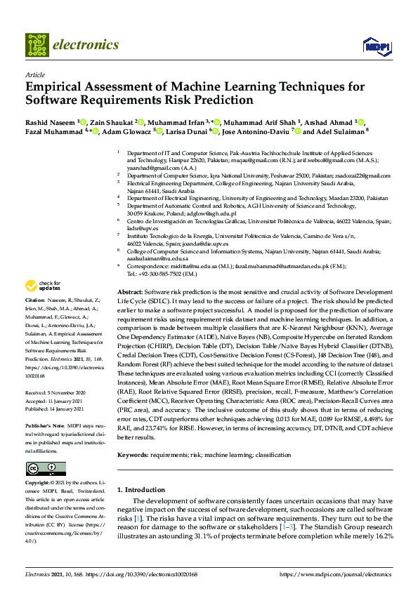 (PDF) Empirical Assessment of Machine Learning Techniques for Software ...