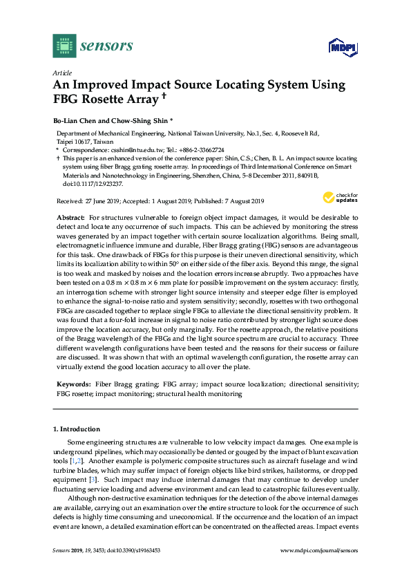 (PDF) An Improved Impact Source Locating System Using FBG Rosette Array