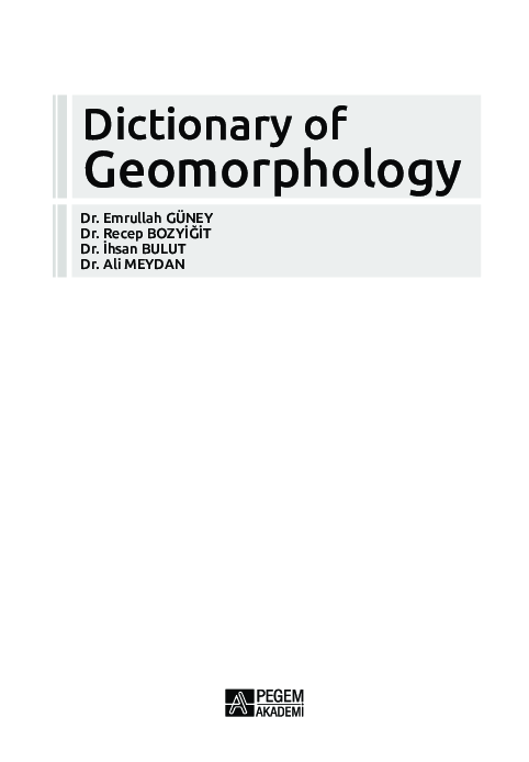 (PDF) Dictionary of geomorphology