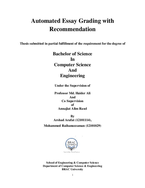(PDF) Automated essay grading with recommendation