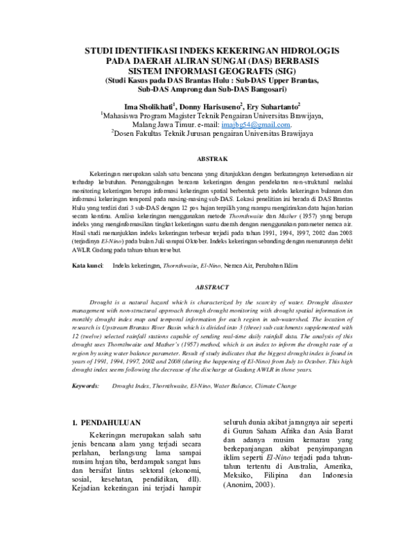 (PDF) STUDI IDENTIFIKASI INDEKS KEKERINGAN HIDROLOGIS PADA DAERAH ...