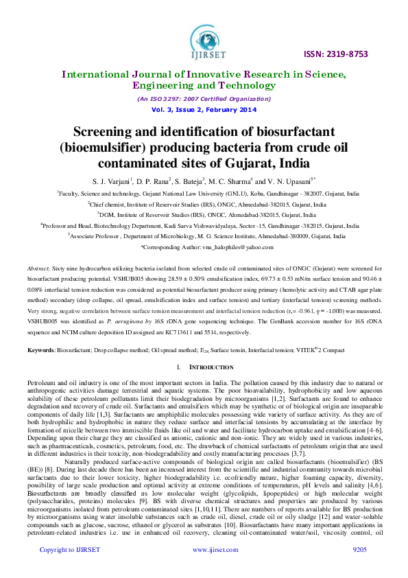 (PDF) Screening and identification of biosurfactant(bioemulsifier ...