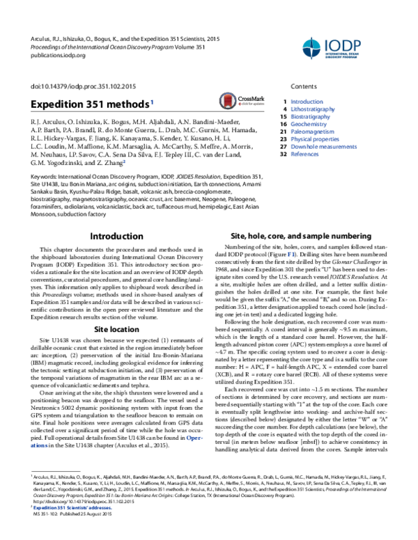 (PDF) Expedition 351 methods | Mohammed Aljahdali - Academia.edu