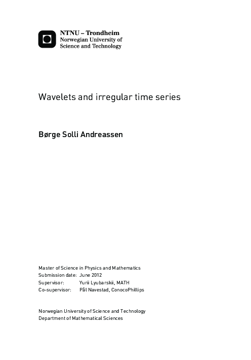 (PDF) Wavelet Analysis of Irregular Time Series in Pipeline Flow
