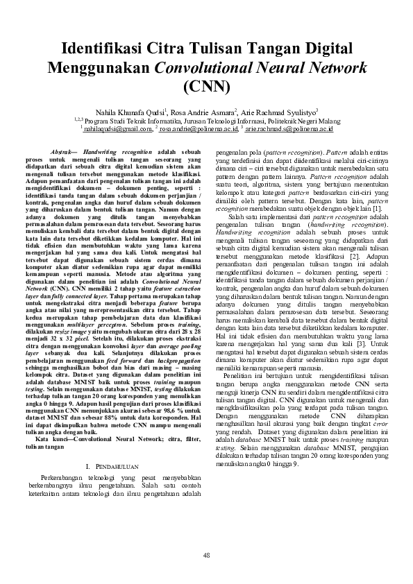 (PDF) Identifikasi Citra Tulisan Tangan Digital Menggunakan ...