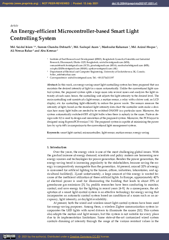 (PDF) An Energy-efficient Microcontroller-based Smart Light Controlling ...