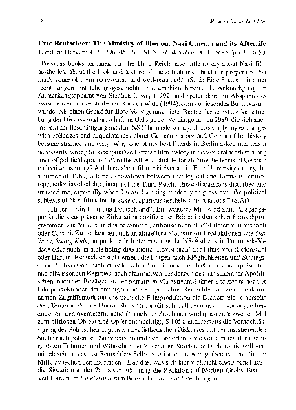 (PDF) Eric Rentschler: The Ministry of Illusion. Nazi Cinema and its ...