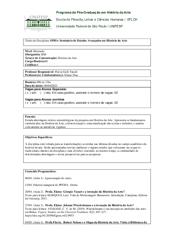 (PDF) SPHA ME 2022 obrigatoria mestrado FINAL | Flavia Galli Tatsch ...