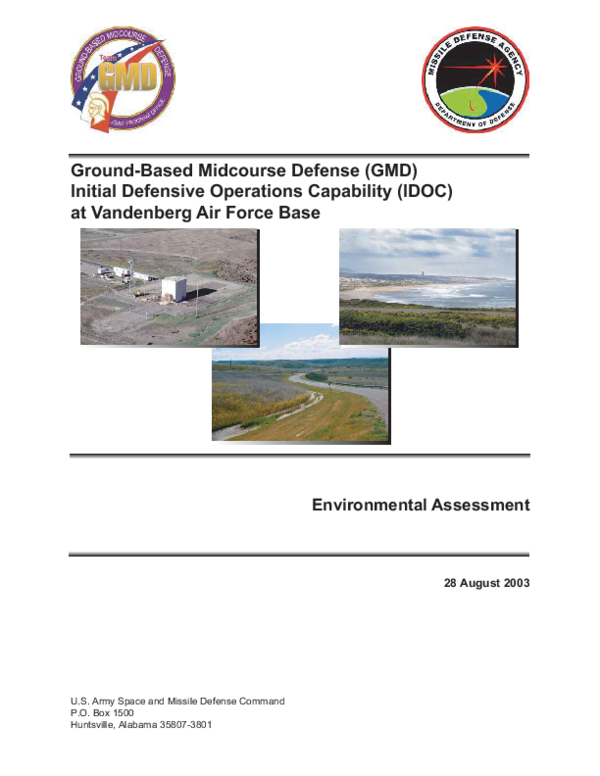 (PDF) Ground-Based Midcourse Defense (GMD) Initial Defensive Operations ...