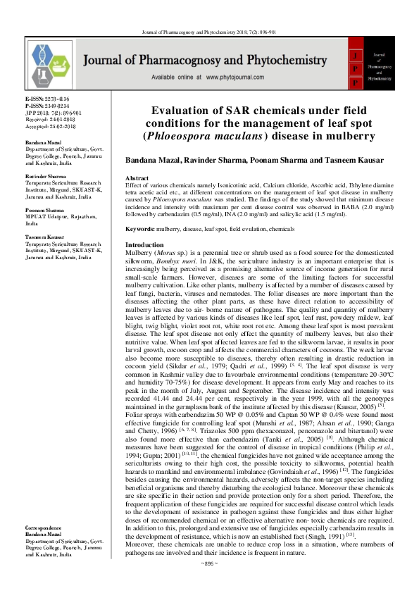 (PDF) Evaluation of SAR chemicals under field conditions for the ...