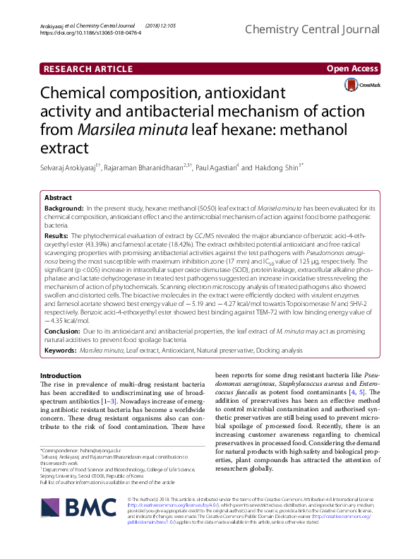 (PDF) Chemical composition, antioxidant activity and sensory evaluation of five different ...