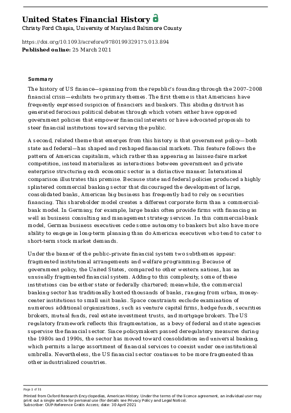 (PDF) United States Financial History