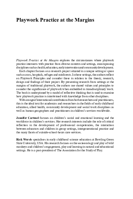 (PDF) Playwork Practice at the Margins