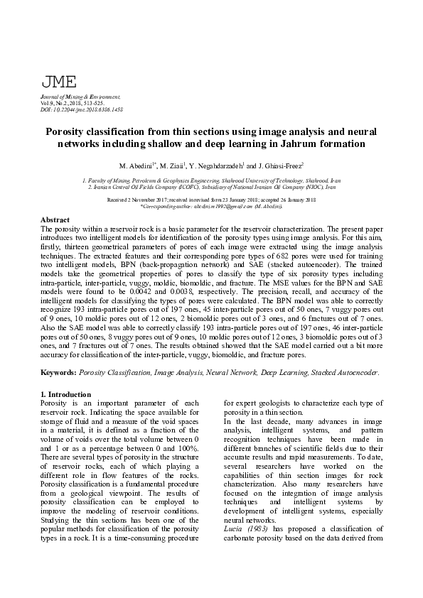 (PDF) Porosity Classification via Neural Networks