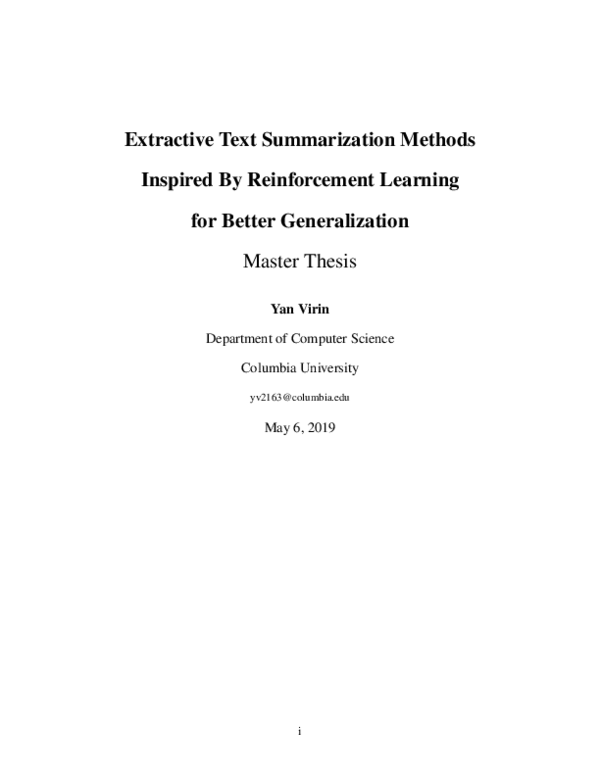 Pdf Extractive Text Summarization Methods Inspired By Reinforcement Learning For Better