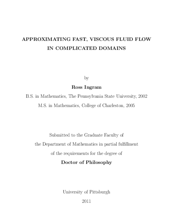 (PDF) Approximating fast, viscous fluid flow in complicated domains