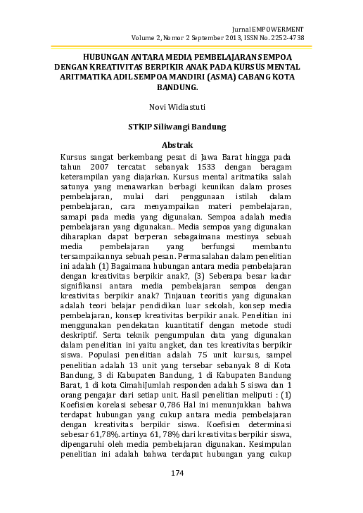 (PDF) Hubungan Antara Media Pembelajaran Sempoa Dengan Kreativitas ...