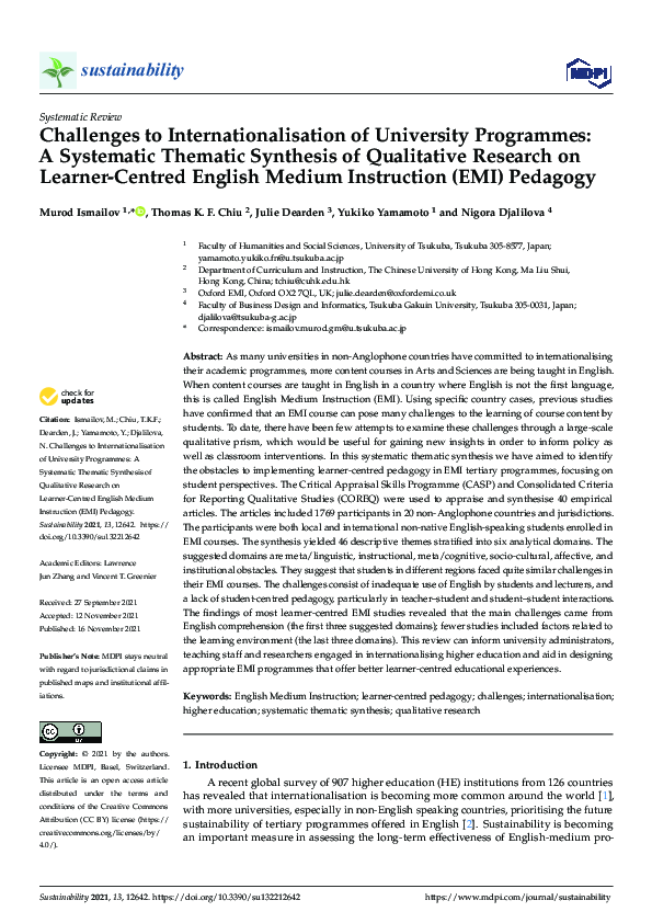 (PDF) Challenges to Internationalisation of University Programmes: A ...