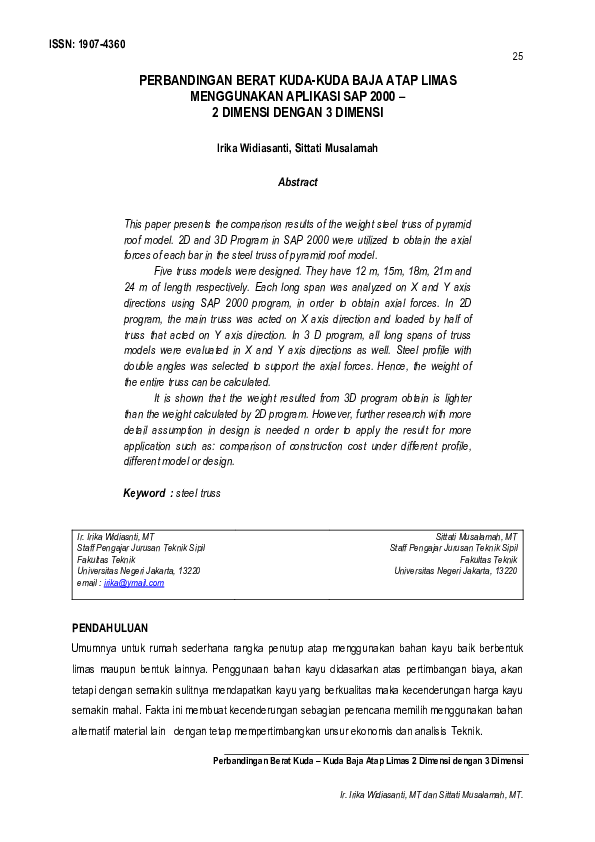 (PDF) Perbandingan Berat Kuda-Kuda Baja Atap Limas Menggunakan Aplikasi ...