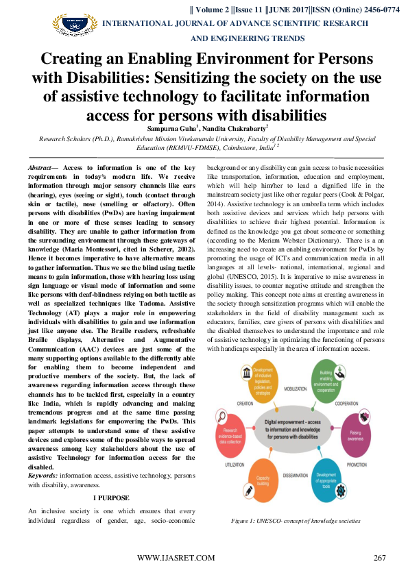 (PDF) Creating an Enabling Environment for Persons with Disabilities ...