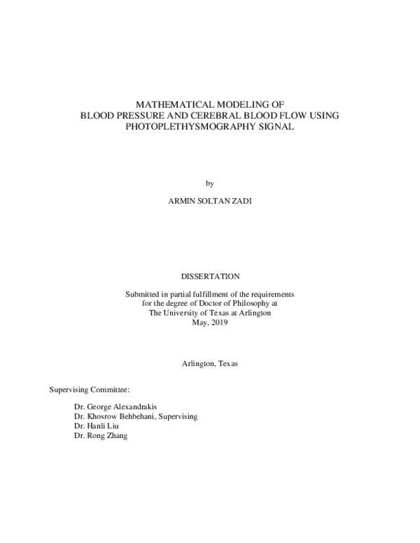 (PDF) Mathematical Modeling of Blood Pressure and Cerebral Blood Flow ...