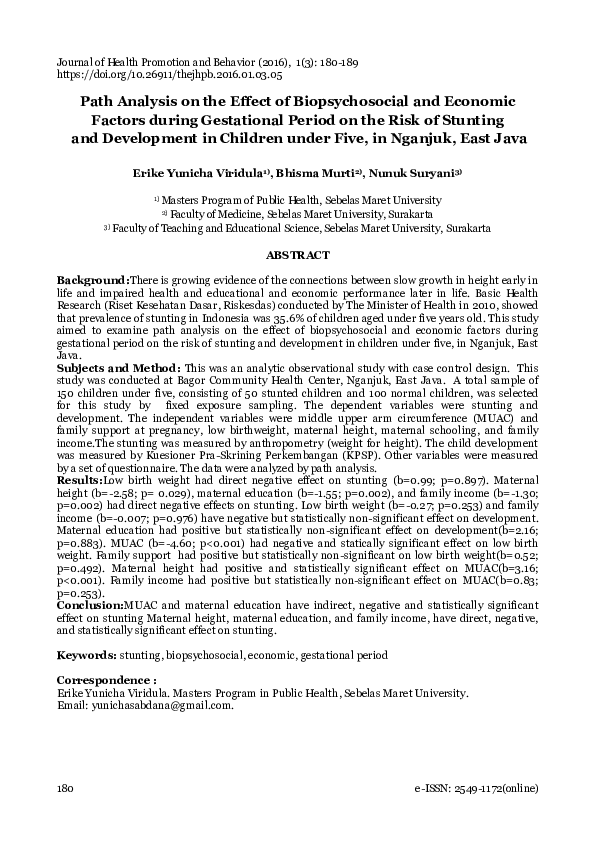 (PDF) Path Analysis on the Effect of Biopsychosocial and Economic ...