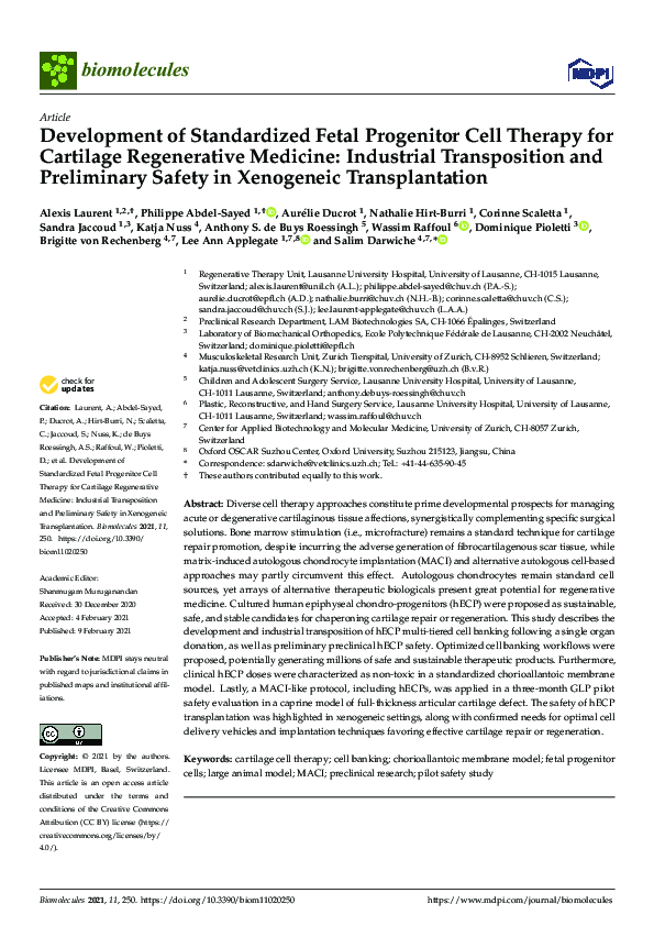 (PDF) Development of Standardized Fetal Progenitor Cell Therapy for ...
