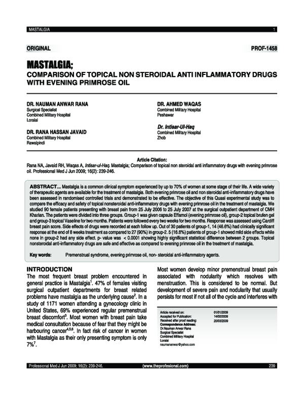 (PDF) Mastalgia