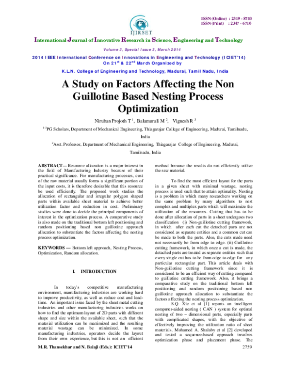(PDF) A Study on Factors Affecting the Non Guillotine Based Nesting ...