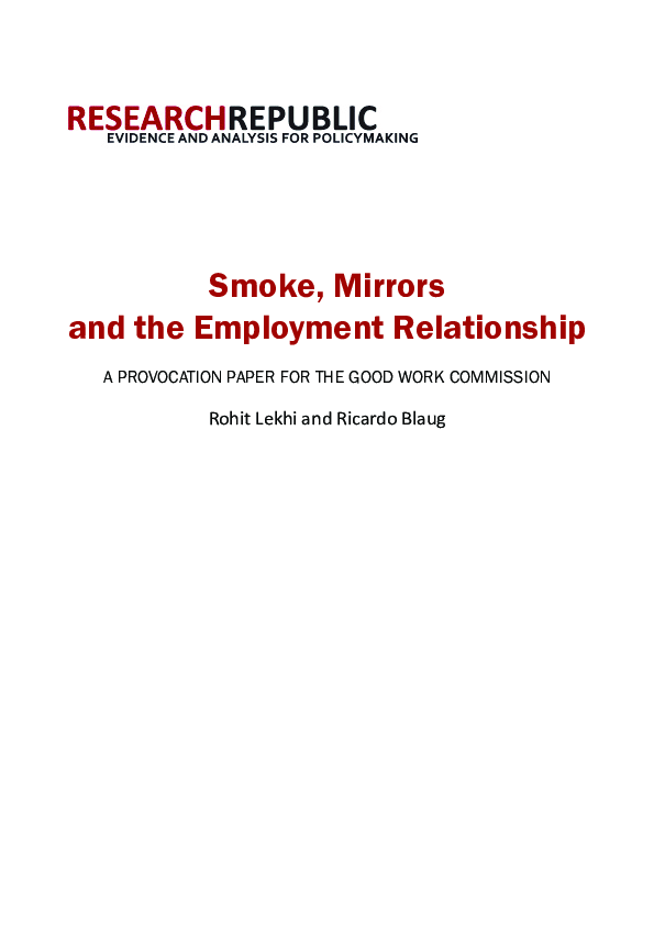 (PDF) A Provocation Paper for the Good Work Commission
