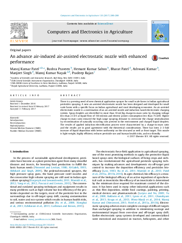 (PDF) An advance air-induced air-assisted electrostatic nozzle with ...