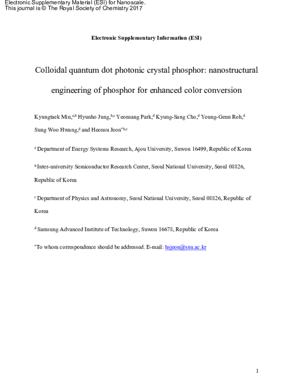 (PDF) A colloidal quantum dot photonic crystal phosphor: nanostructural engineering of the ...